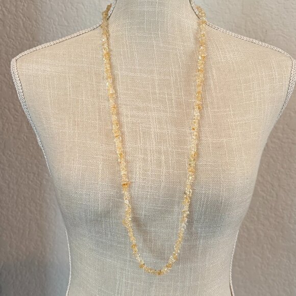 Jewelry | Pretty Honey Gold Stone Chip Necklace | Poshmark